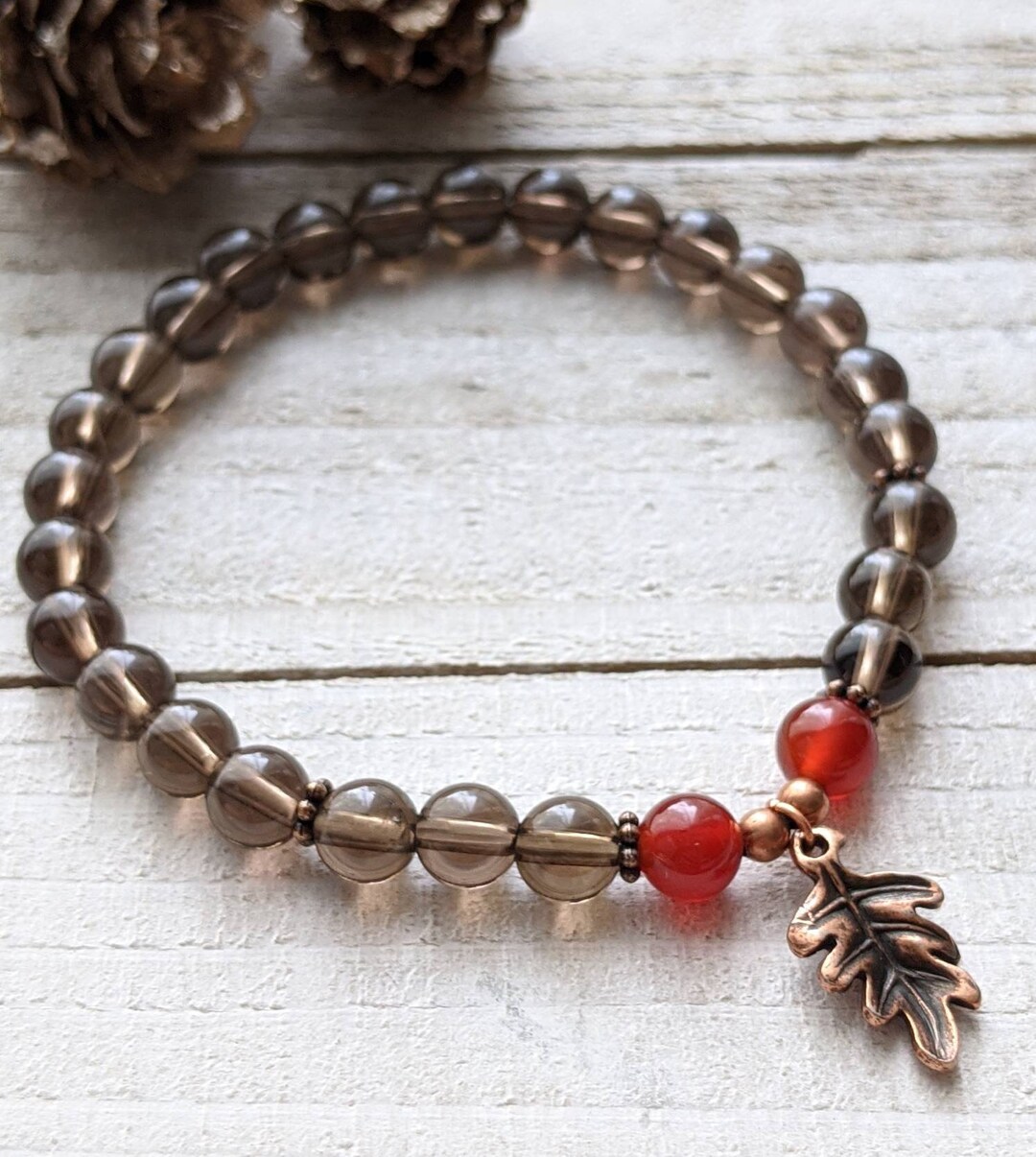 Fall bracelet, fall leaves jewelry, genuine gemstone, layering bracelet ...