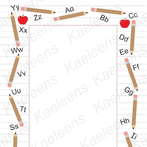 Pencil and Writing Border Template - Etsy