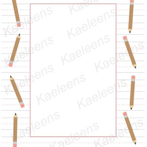 Pencil and Writing Border Template - Etsy