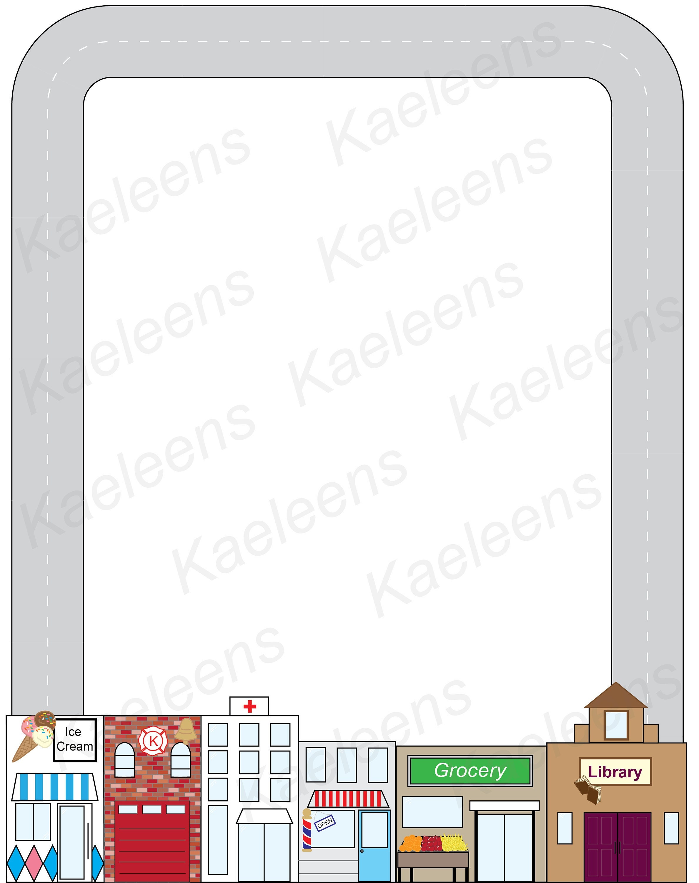 City Border or Road Border Template for Documents - Etsy