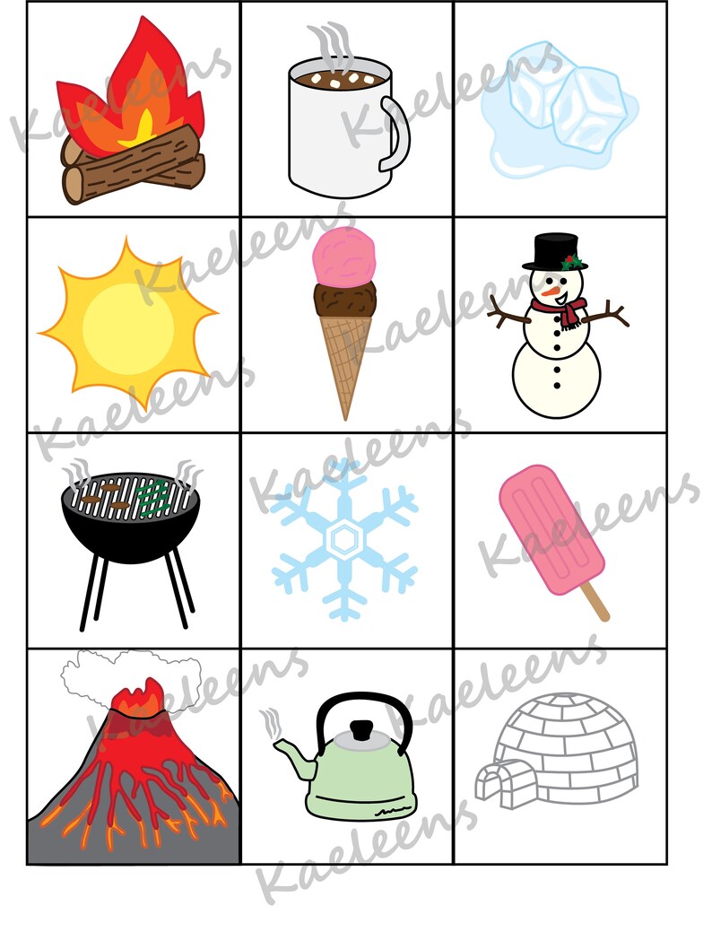 Hot and Cold Printable - Etsy