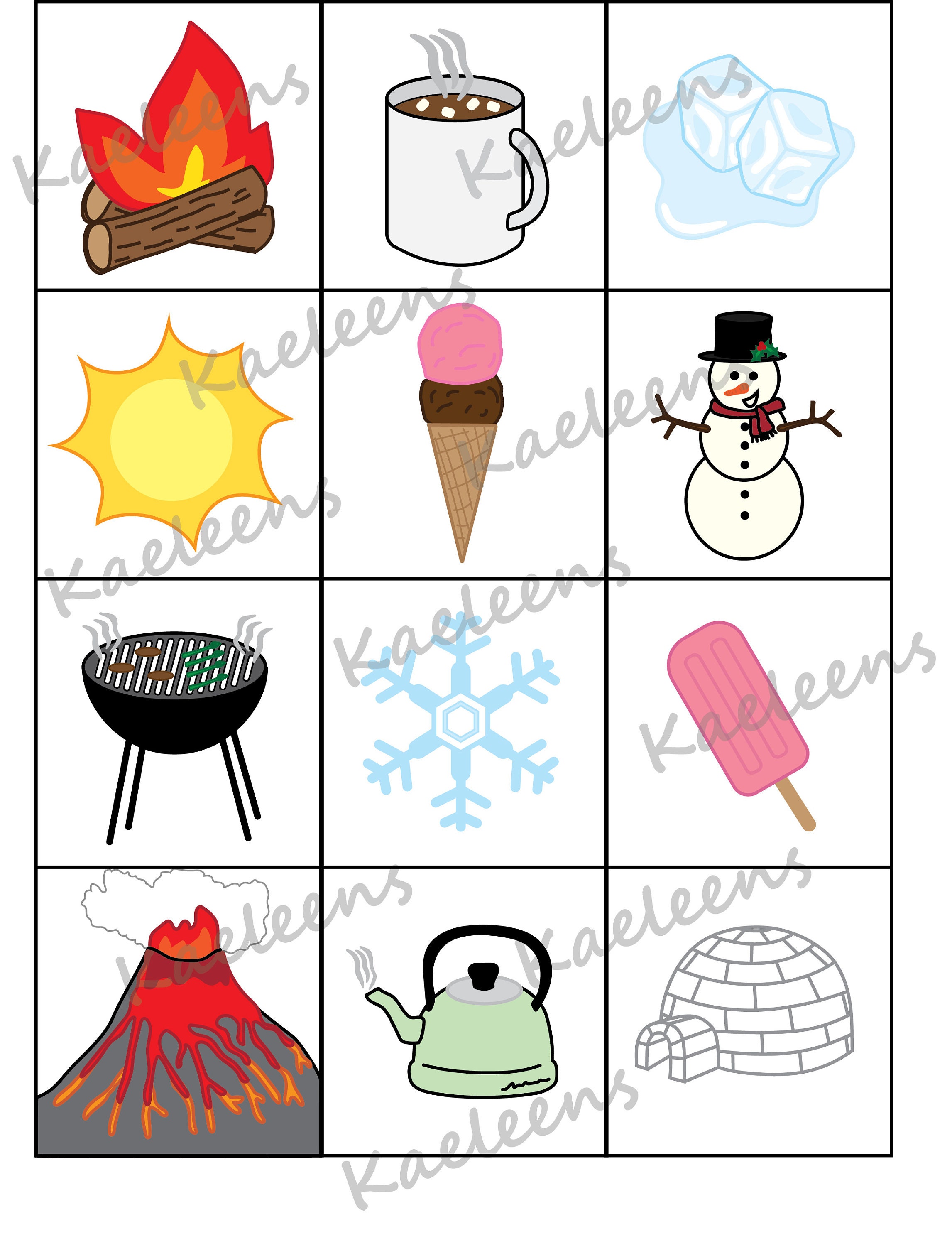 Hot and Cold Printable - Etsy