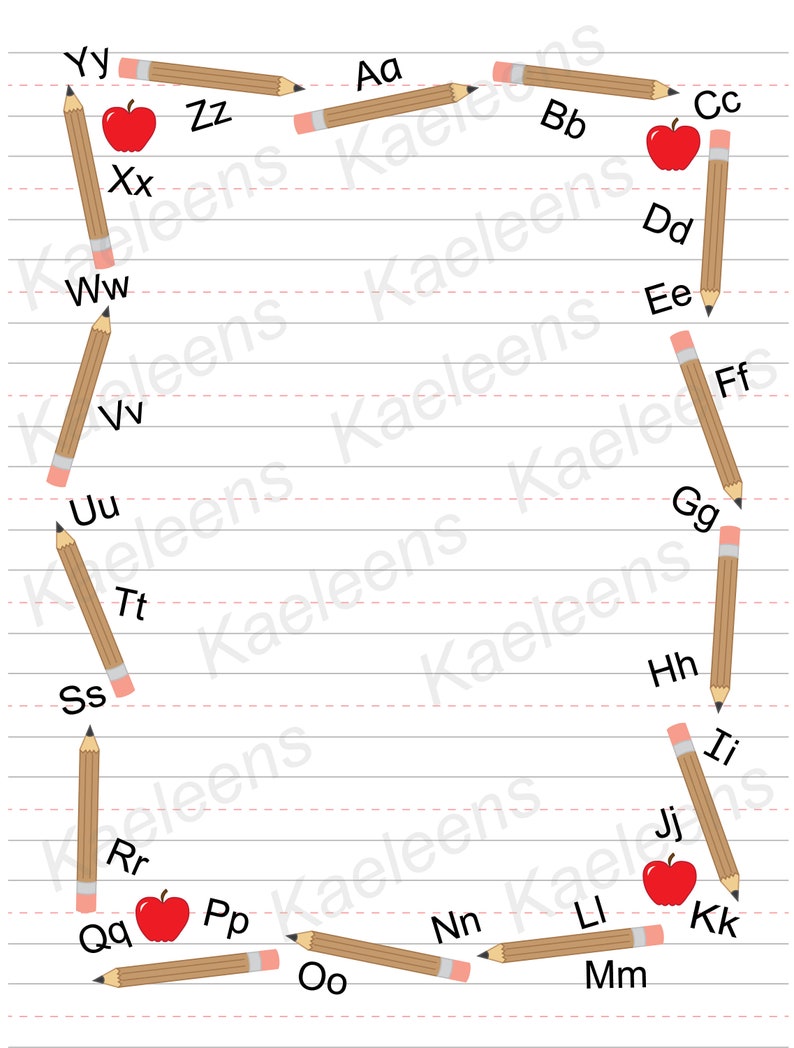 Pencil and Writing Border Template - Etsy