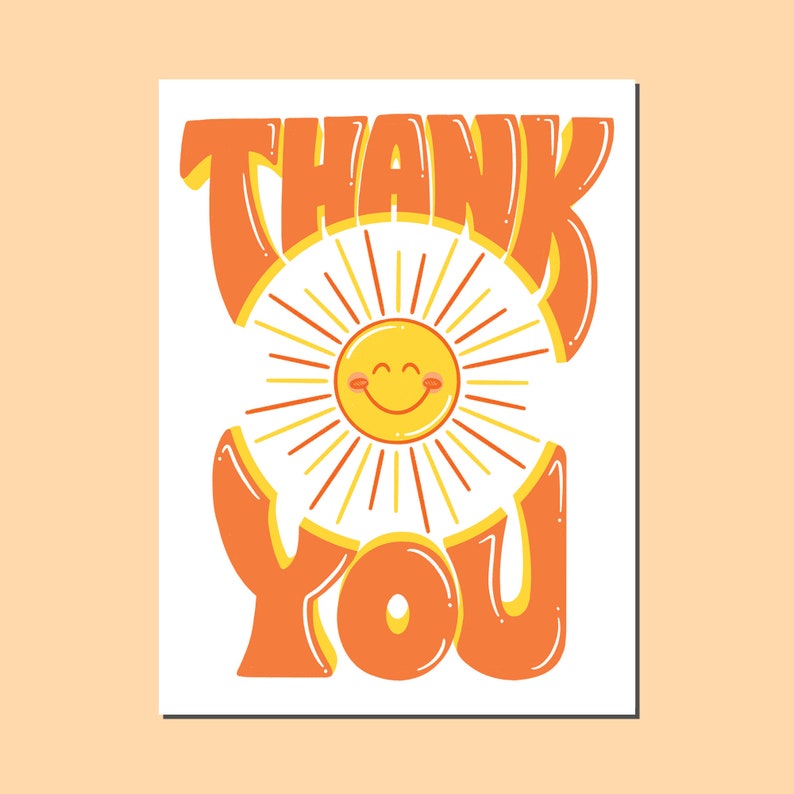 Sunshine Thank You Greeting Card - Etsy