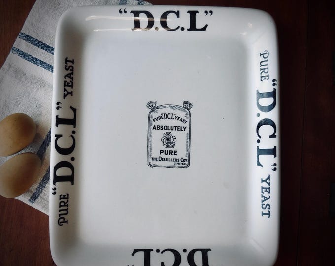 Antique Ironstone Platter English Advertising Slab Yeast DCL Baking ...