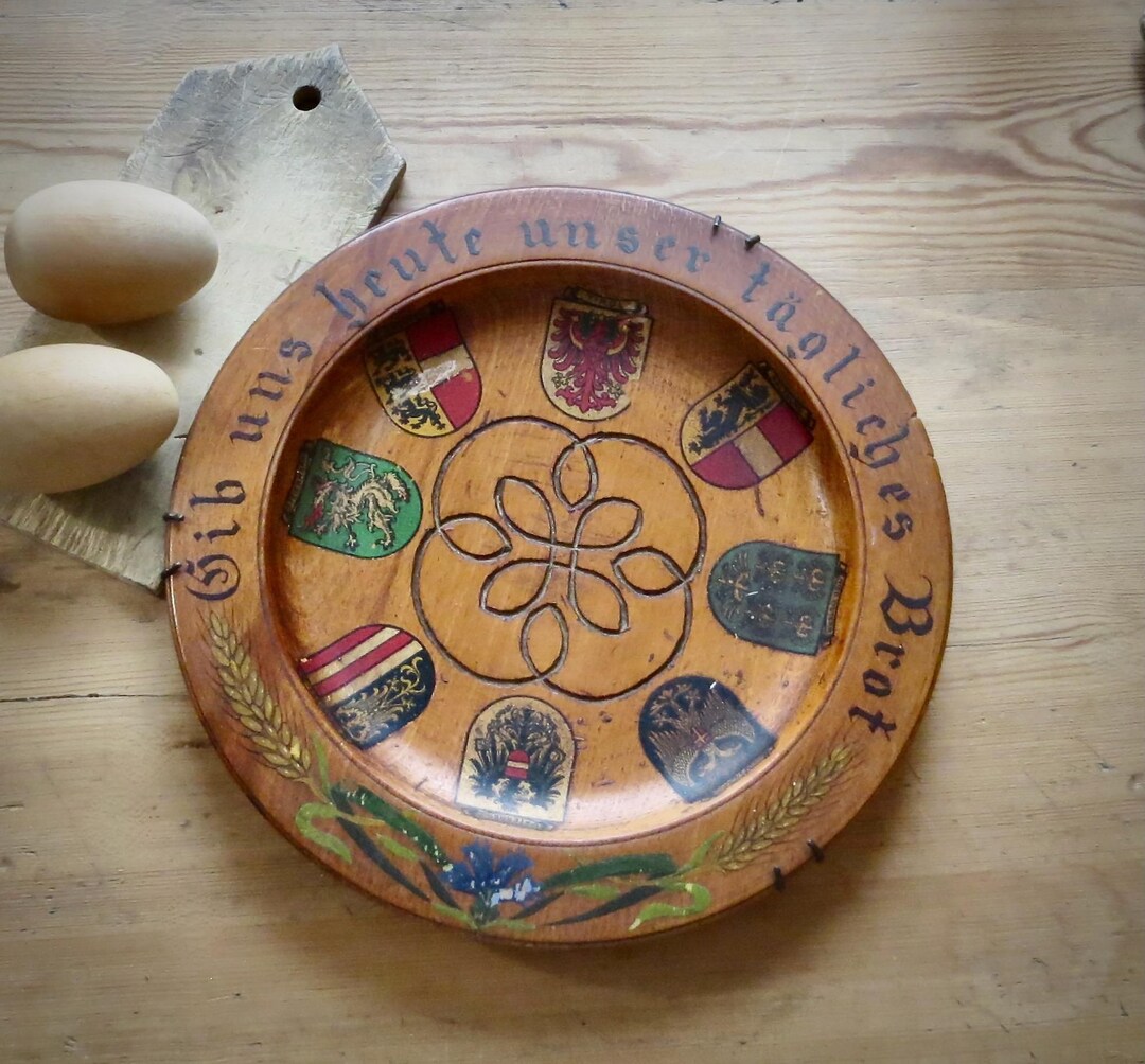 Vintage Wooden Bread Board German Serving Tray Kitchen Cutting Baking ...
