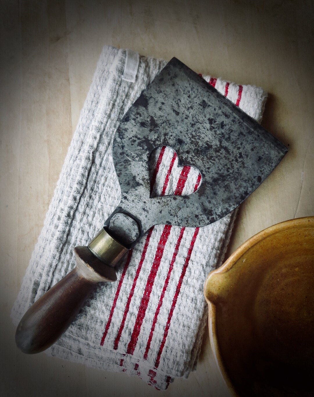 Antique Heart Kitchen Utensil European Spatula Baking Dough Peel Iron ...