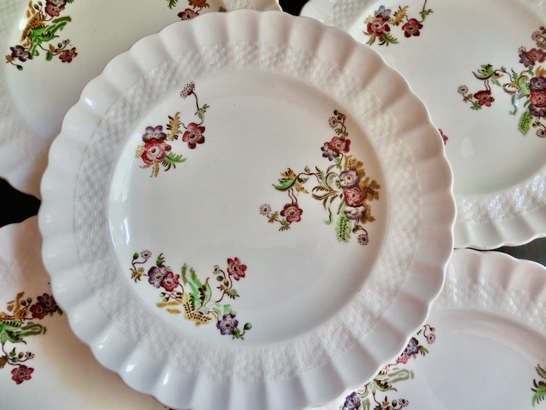 Vintage Lunch Plates Copeland Spode Salad Wicker Lane Dishes - Etsy