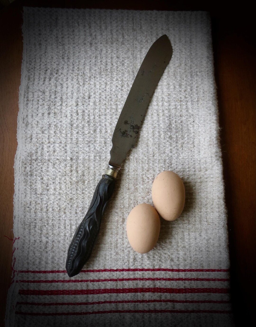 Large Antique Bread Knife Victorian Treen English Carved Wooden Handle ...