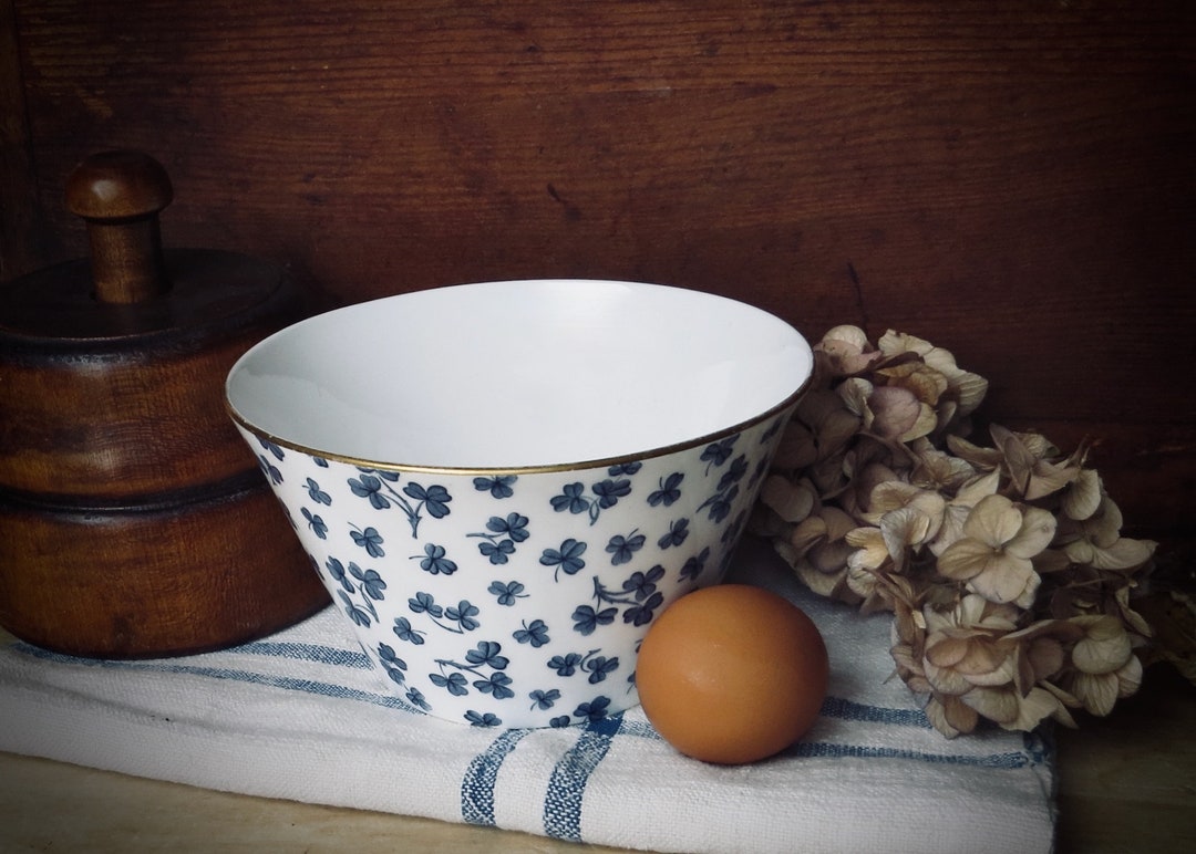 Antique Bowl Shamrocks Royal Worcester Blue and White Waste Pot 1800s ...