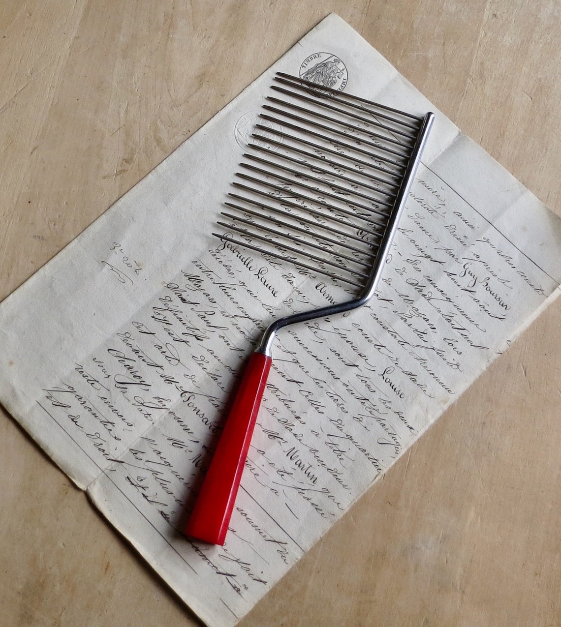 Vintage Cake Slicer Bakelite Handle Red Stainless Kitchen - Etsy