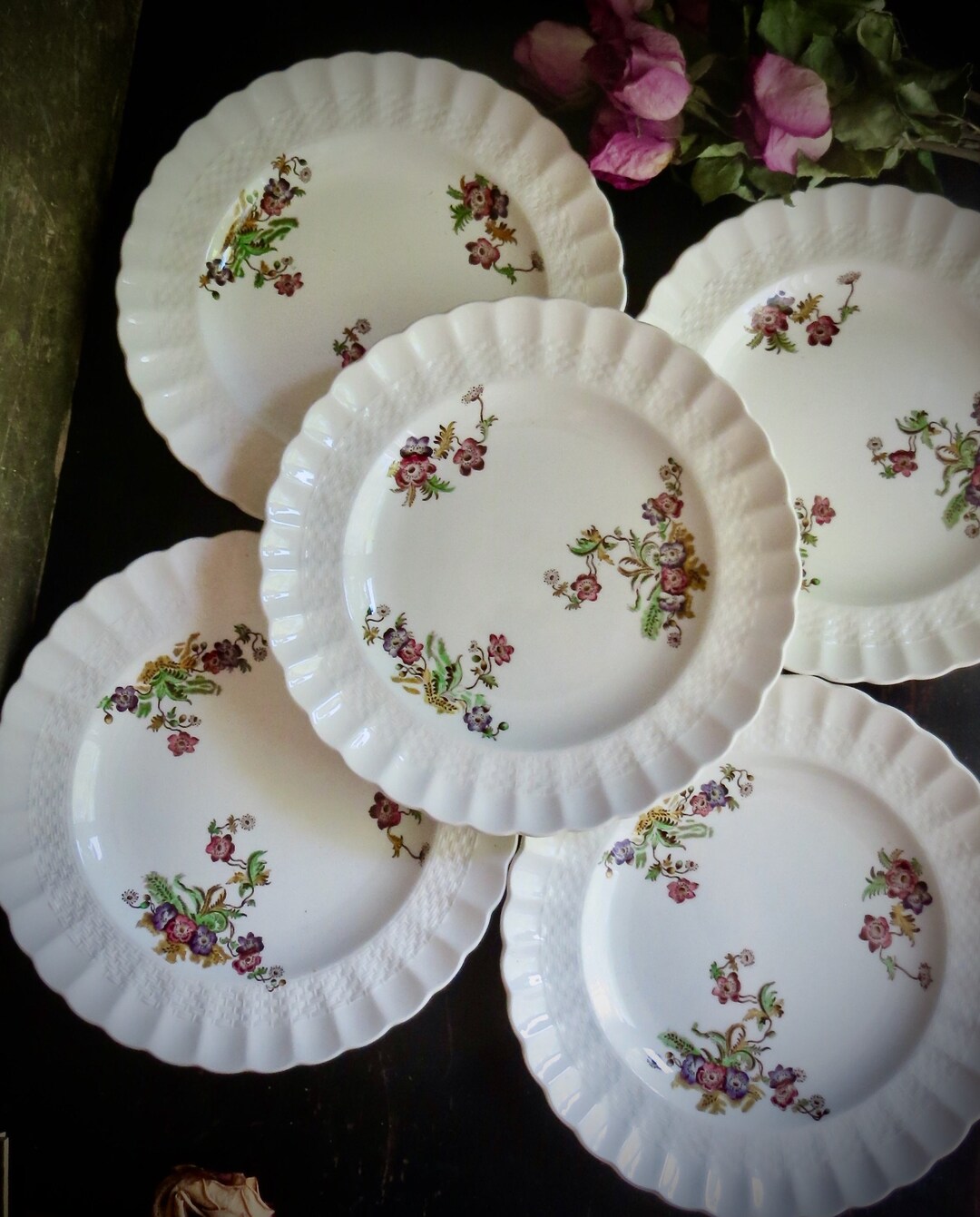 Vintage Lunch Plates Copeland Spode Salad Wicker Lane Dishes ...