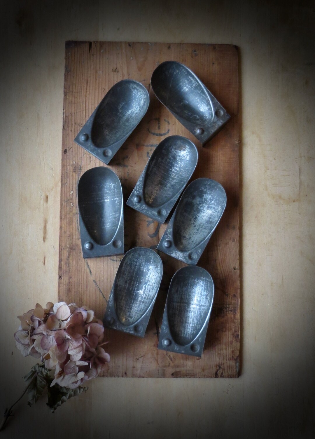 Vintage Tin Baking Pans Tart Rustic Molds Lot Cooking Mould Primitive ...