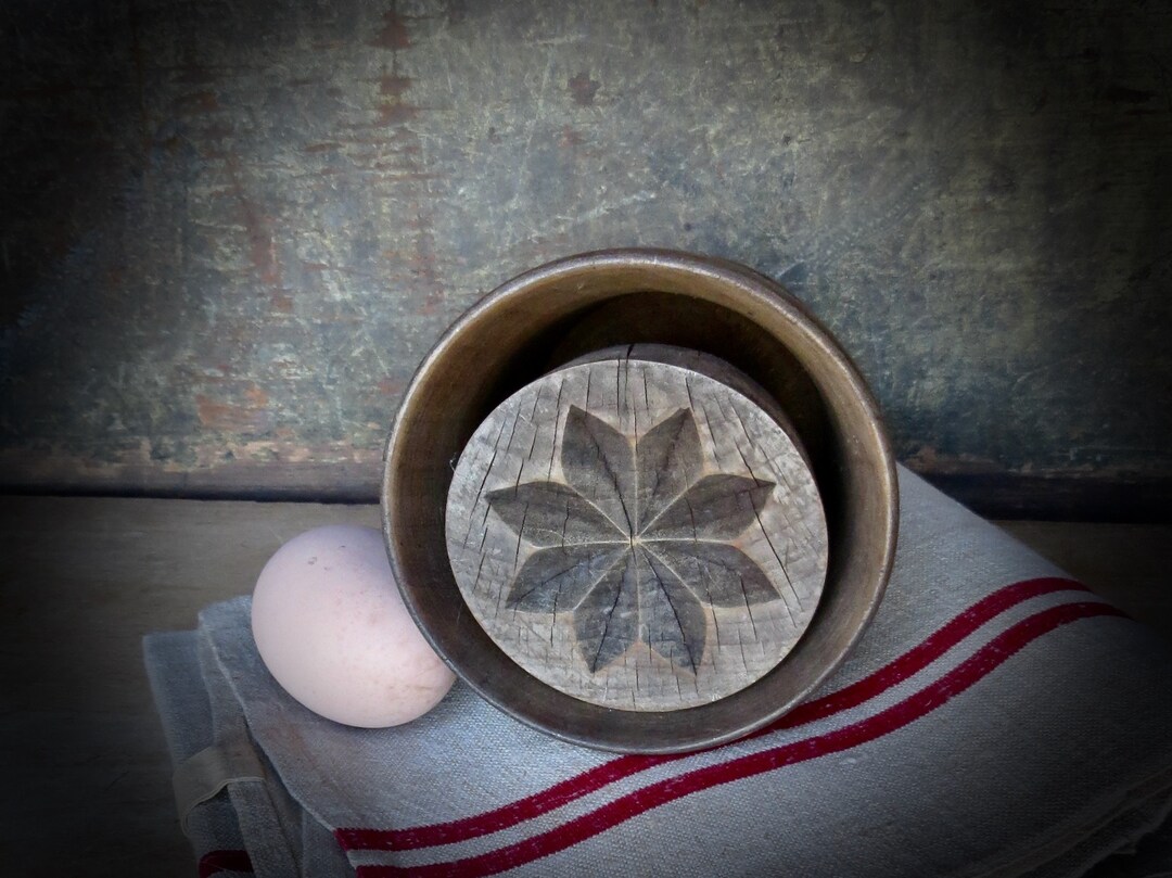 Antique Wooden Butter Stamp Mold Star Flower Hand Carved - Etsy