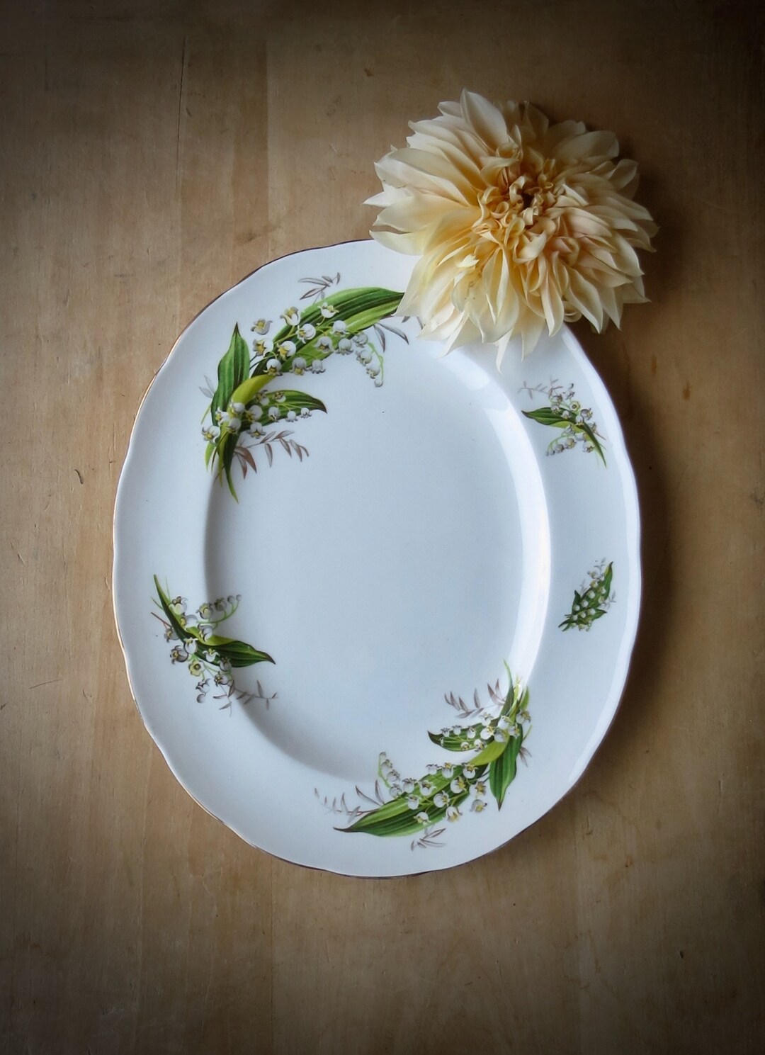 Vintage Platter Lily of the Valley English White Lilies Dish Melba ...