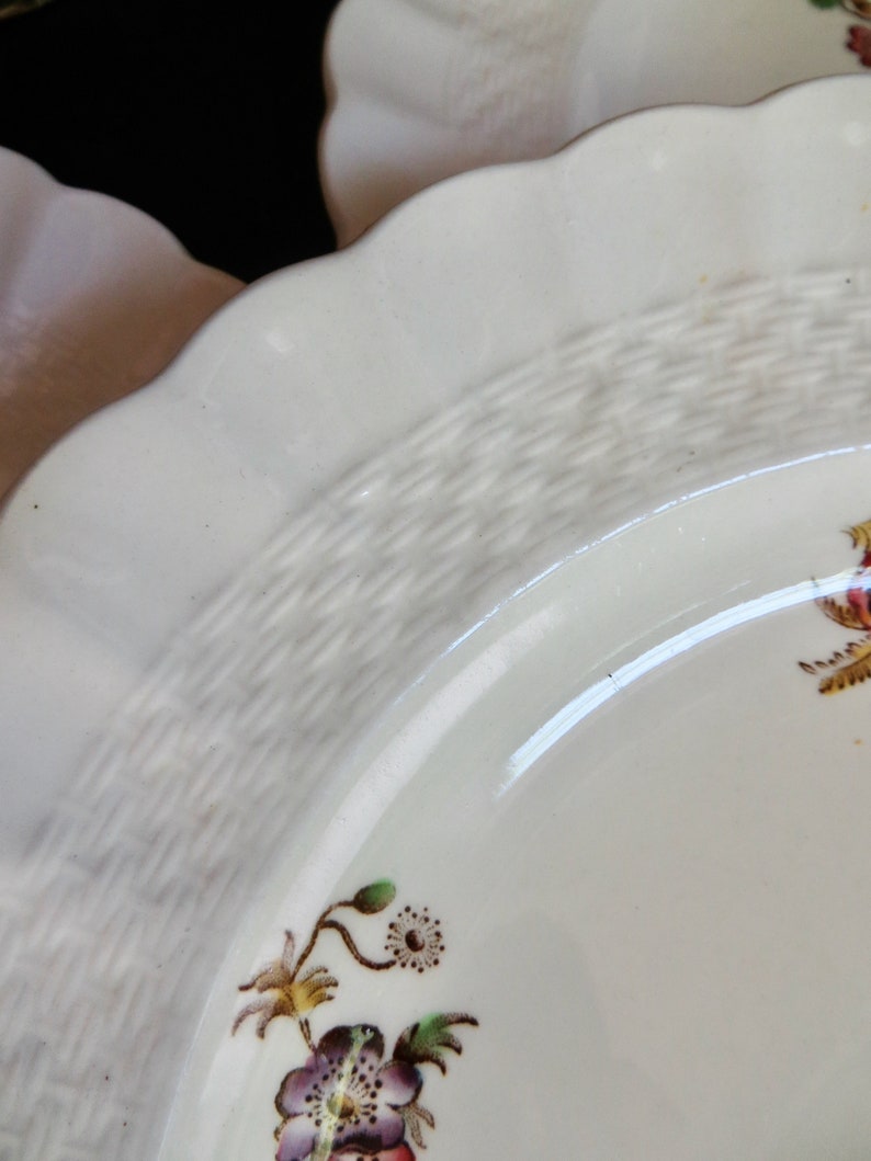 Vintage Lunch Plates Copeland Spode Salad Wicker Lane Dishes - Etsy