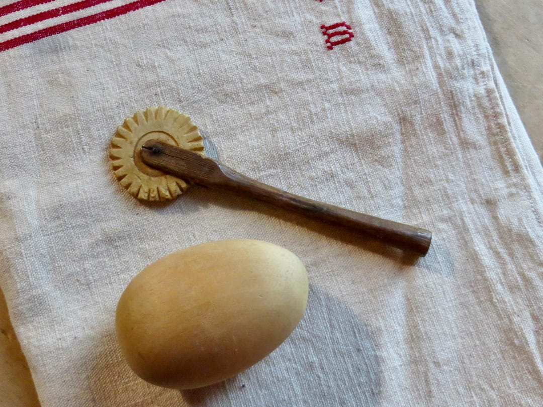 Vintage Pie Crimper Wooden Kitchen Utensil Rustic Primitive Baking Tool ...