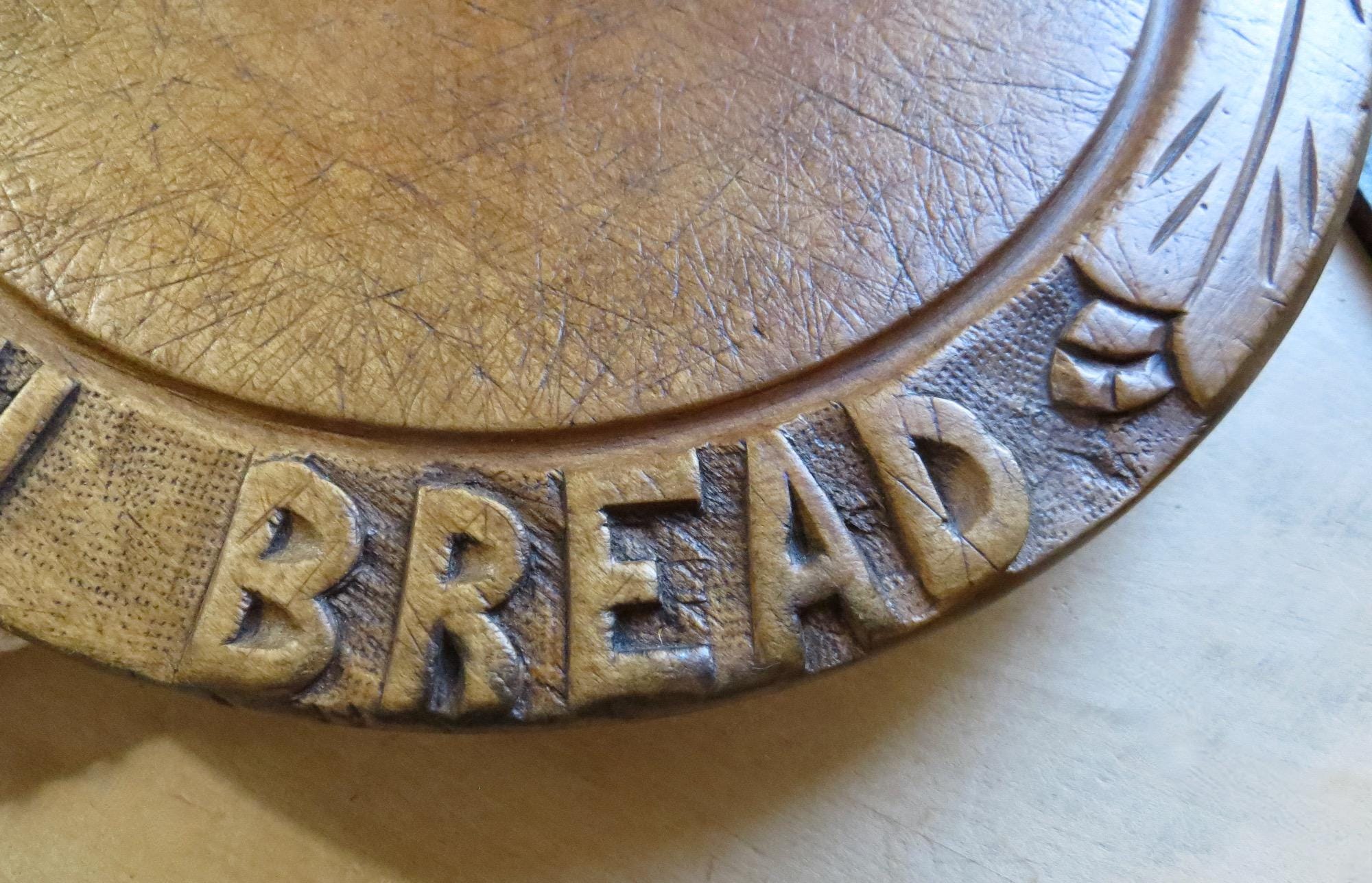 Antique Wooden Bread Board English Breadboard Serving Tray Advertising ...