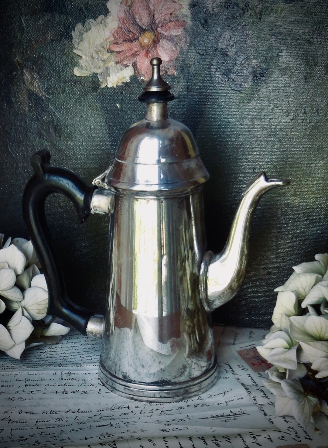 Vintage Silver Coffee Pot English Silverplate Coffeepot Serving Kitchen ...
