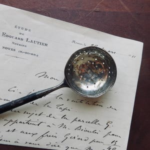 Antique Sterling Silver Slotted Ladle Tea Strainer Spoon Serving ...
