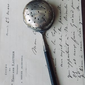 Antique Sterling Silver Slotted Ladle Tea Strainer Spoon Serving ...
