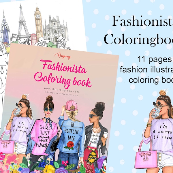 Fashion Illustration Coloring Book - Etsy