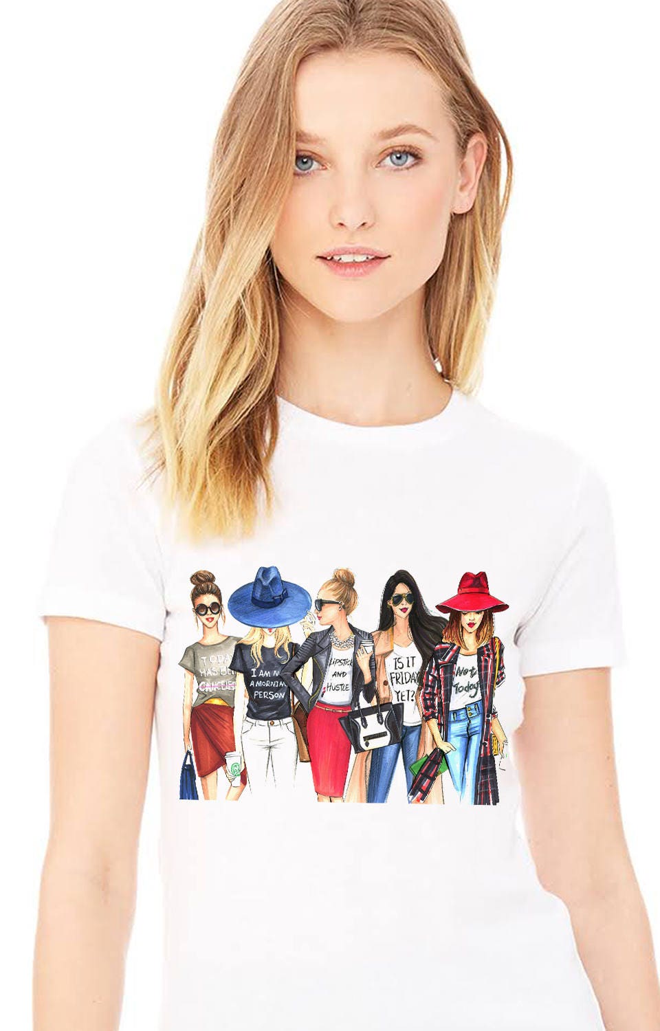 Fashion Tshirt Illustrated tee Fashion graphic t-shirt Chic | Etsy