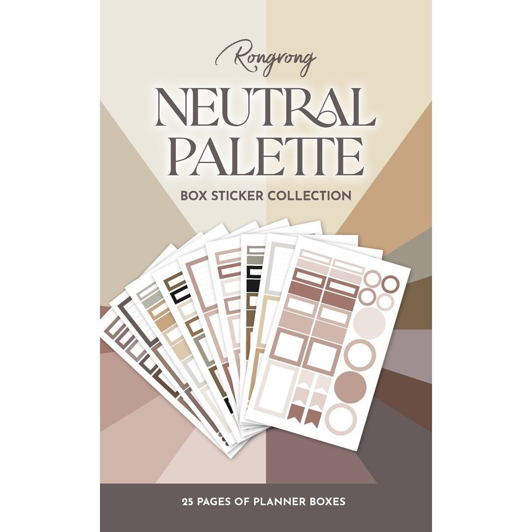 Neutral Palette Functional Box Sticker Book [EVERYDAY LINE] - Etsy