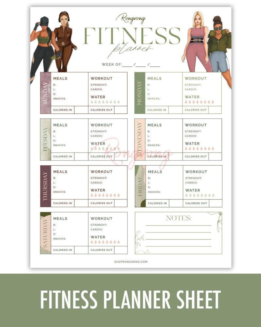 Fitness Planner Sheets [DOWNLOAD] - Etsy