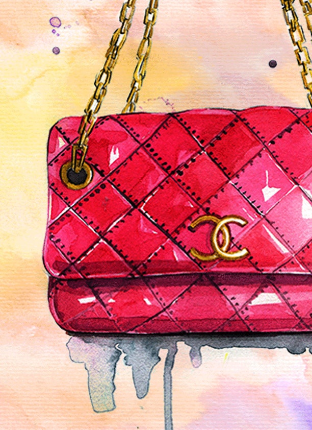 Fashion Chanel Bag Illustrationchanel Inspred Art Print - Etsy