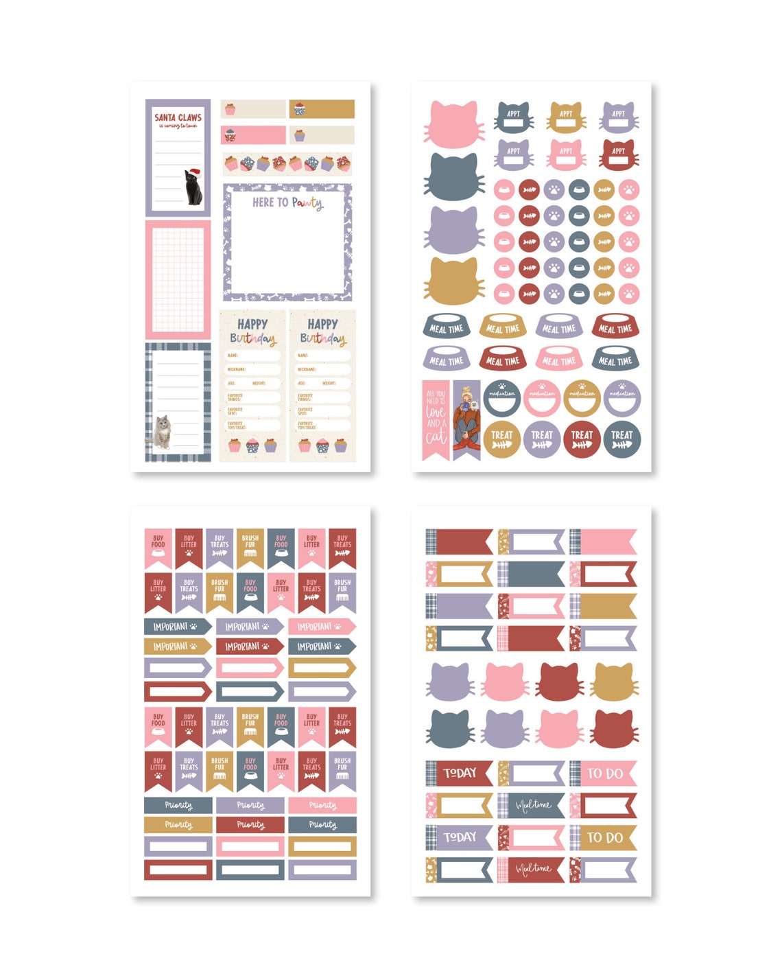 Cat Digital Planner Sticker Book [DOWNLOAD] | Over 500 Stickers ...