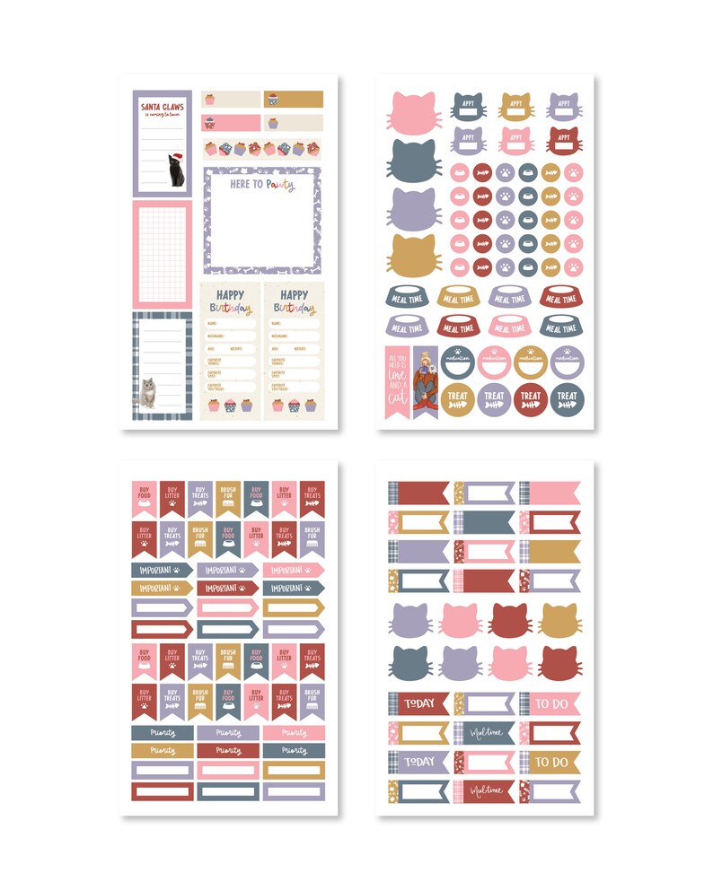 Cat Digital Planner Sticker Book [DOWNLOAD] | Over 500 Stickers ...