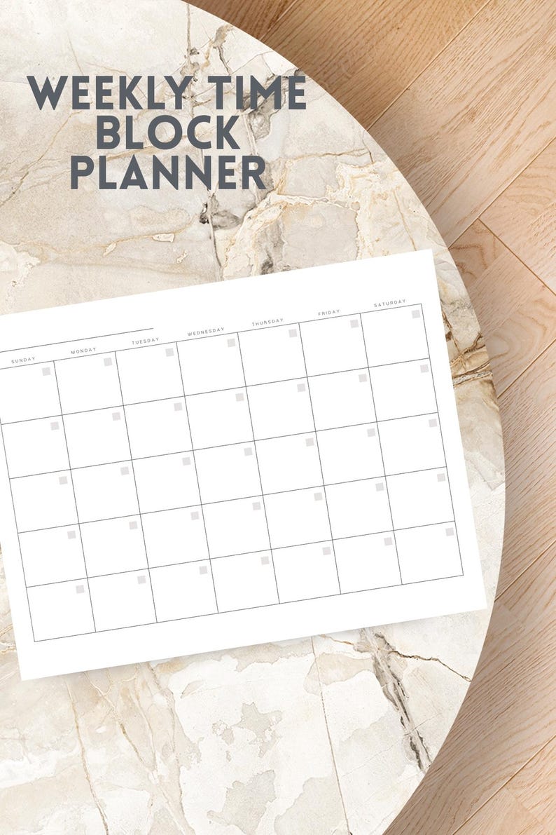Minimalist Monthly Calendar Printable | Undated Planner | Large Squares ...