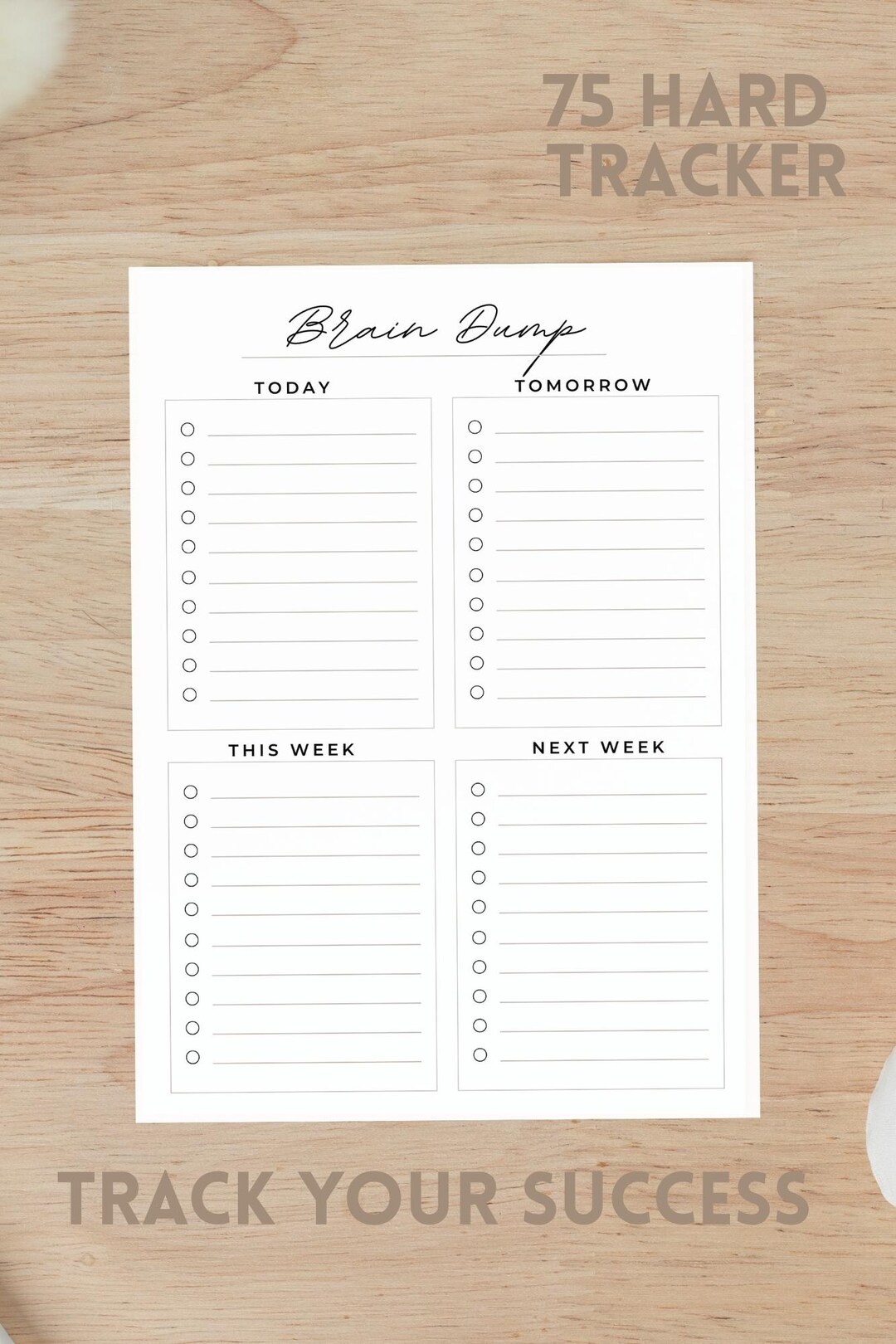 Minimalist Brain Dump Printable – Productivity Planner (PDF) - Etsy