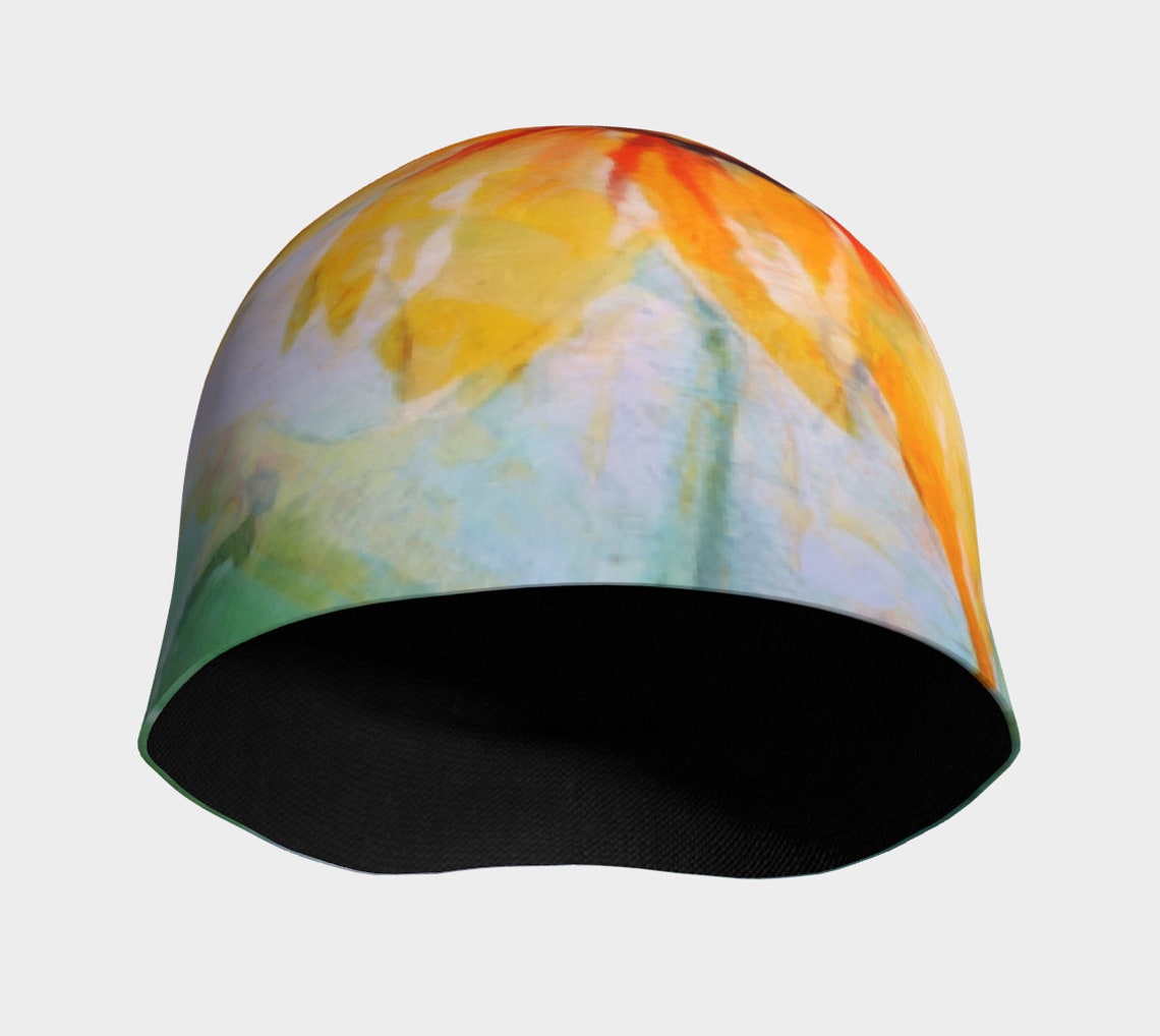 Sunflower Beanie Hat With Painted Sunflower and Leaves on - Etsy