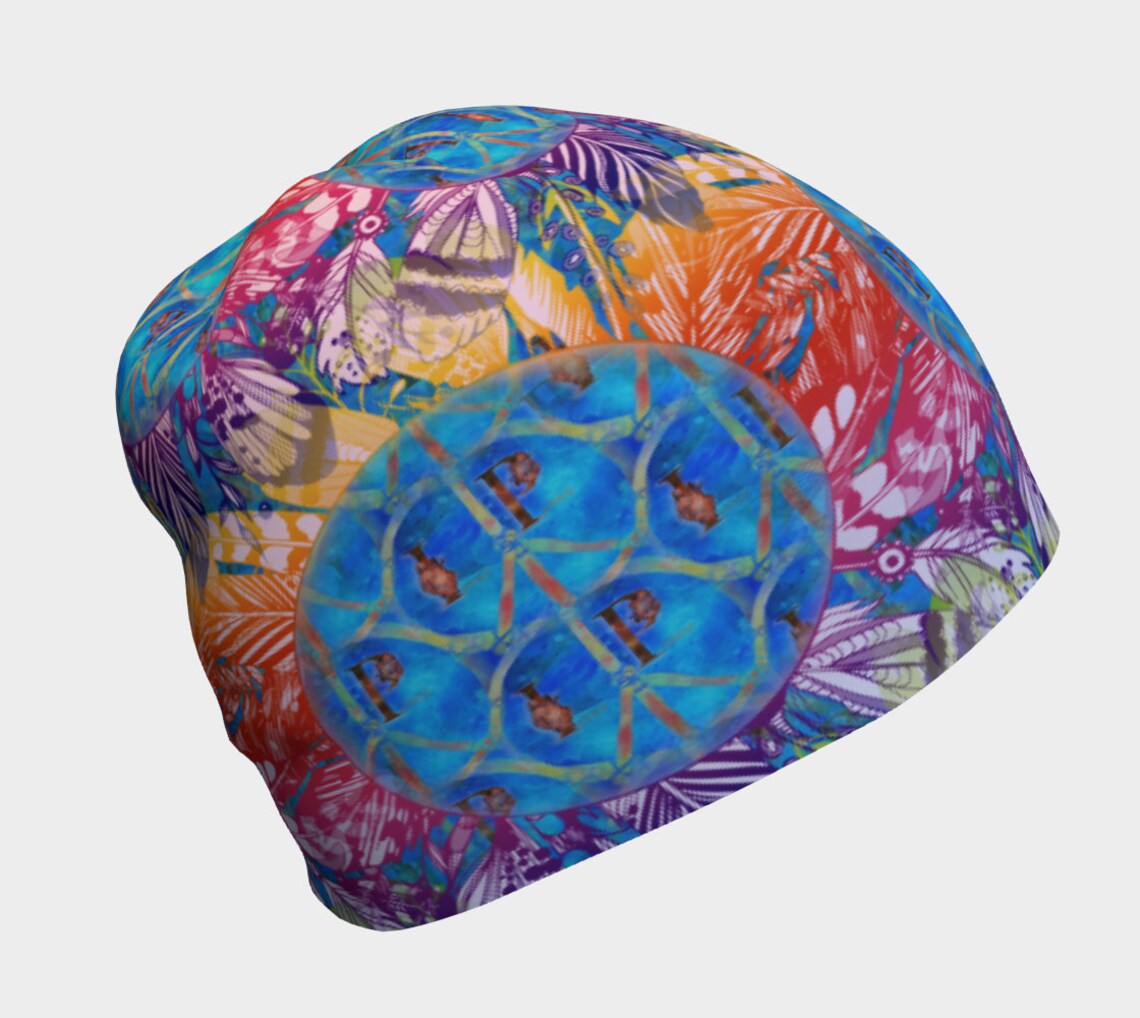 Inner Peace Rainbow Beanie Hat Bamboo Beanie Peace Signs and - Etsy