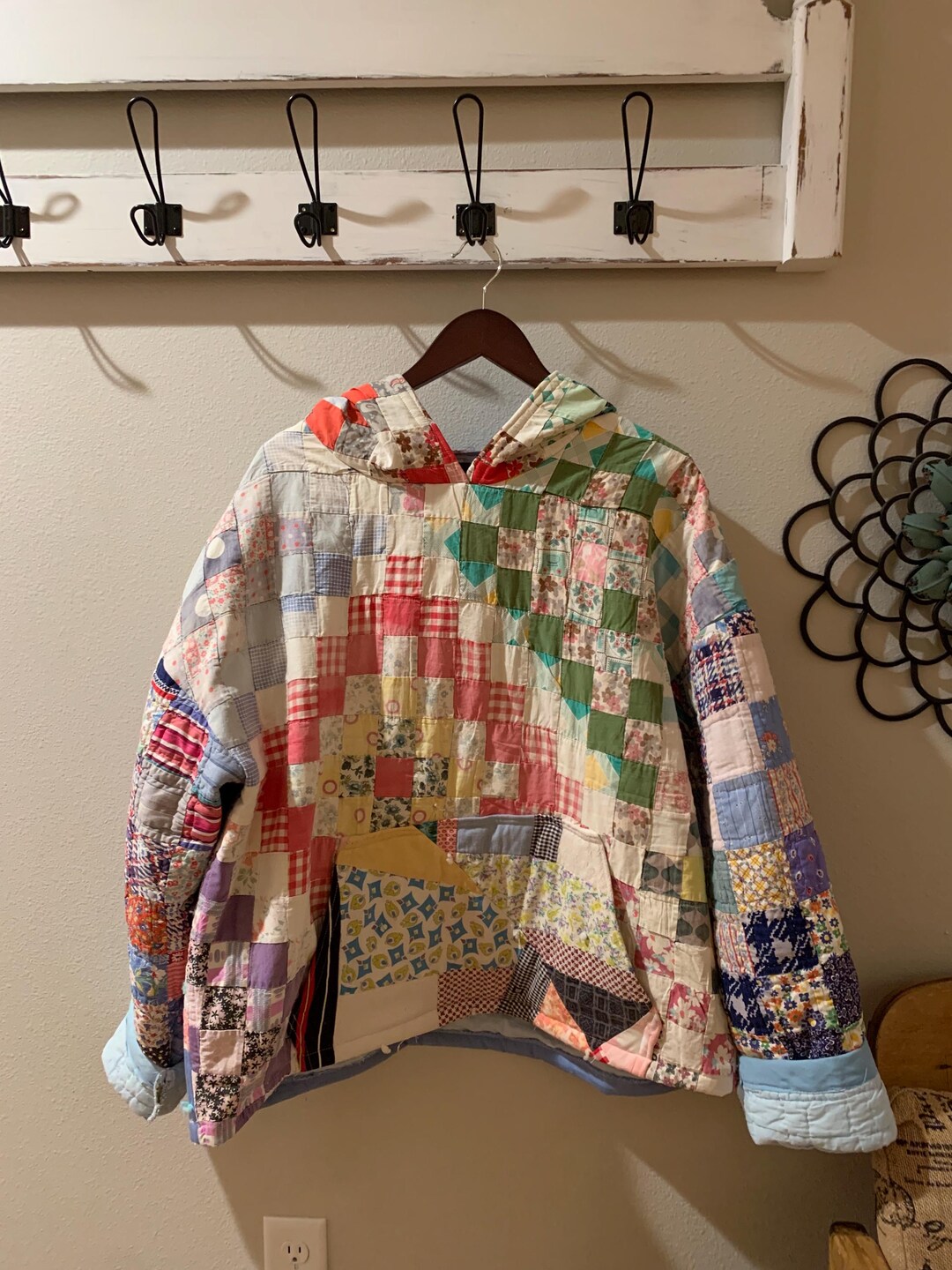 Upcycled Quilt Hoodie. Made Using Pieces From 4 Different Vintage ...