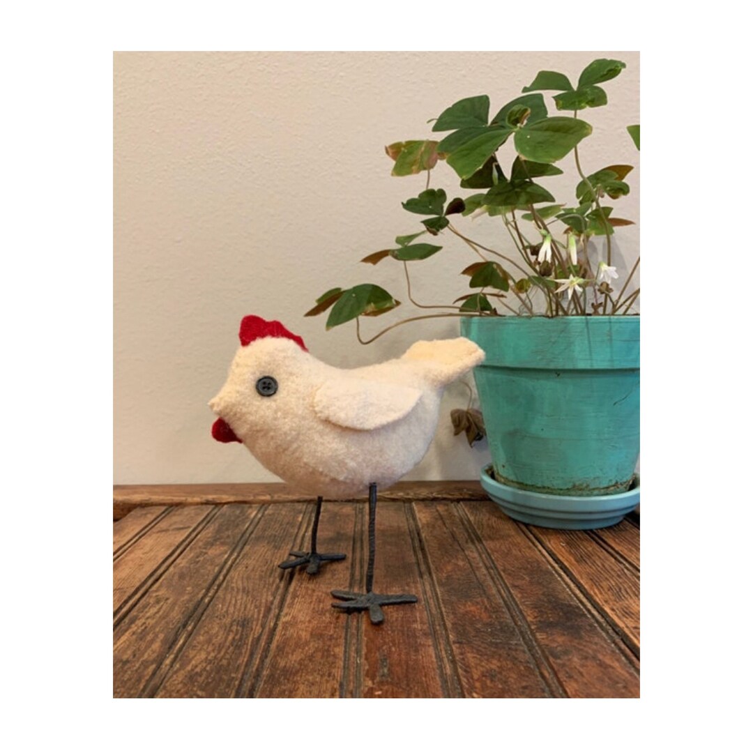 Little White Hen/felted Wool Chicken Made From Recycled - Etsy