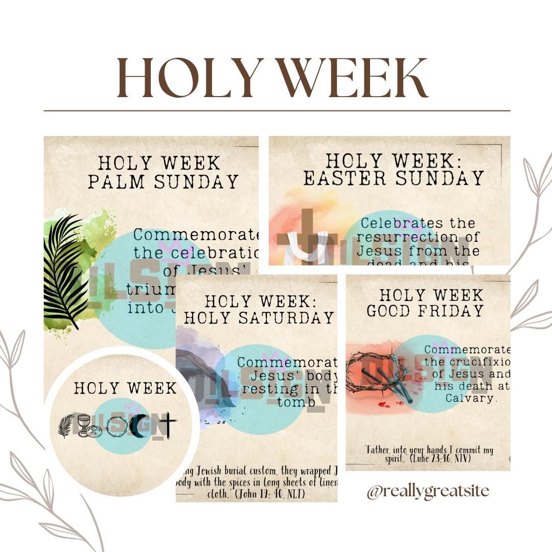 Holy Week Editable Templates | Printable Christian Templates | Instant ...
