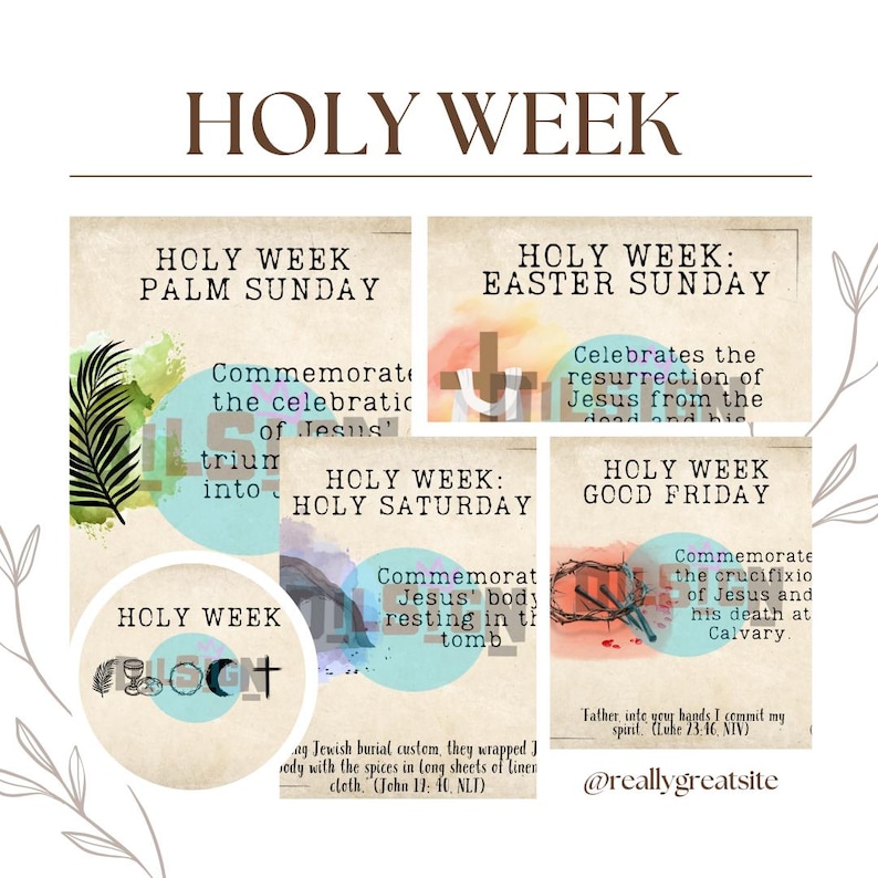 Holy Week Editable Templates | Printable Christian Templates | Instant ...