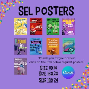 SEL Affirmation Posters Inspired by Inside Out | 9 Prints | Teacher ...