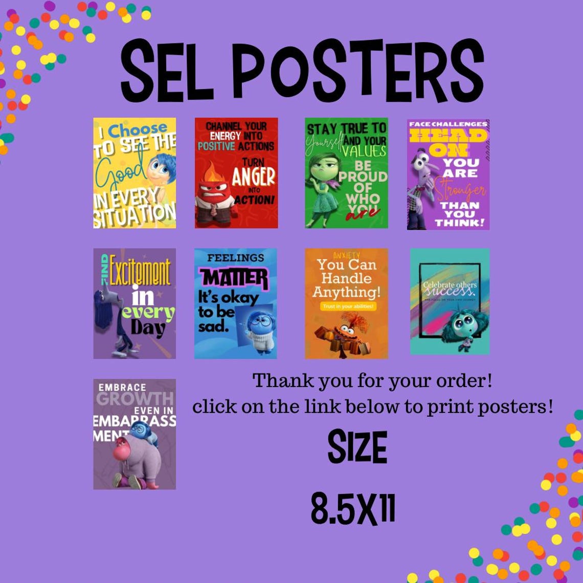 SEL Posters Inspired by Inside Out | Mental Health Prints, Classroom ...