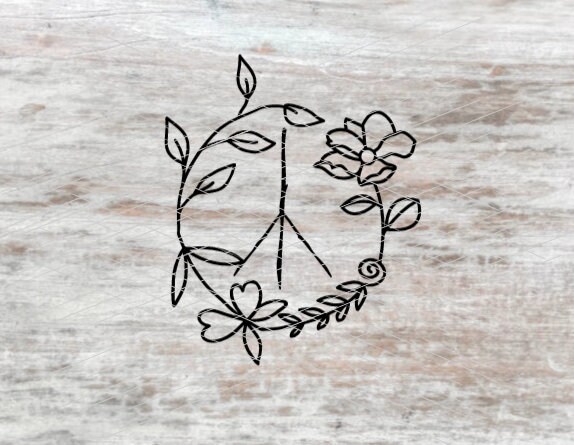 Floral Peace Sign SVG - Etsy
