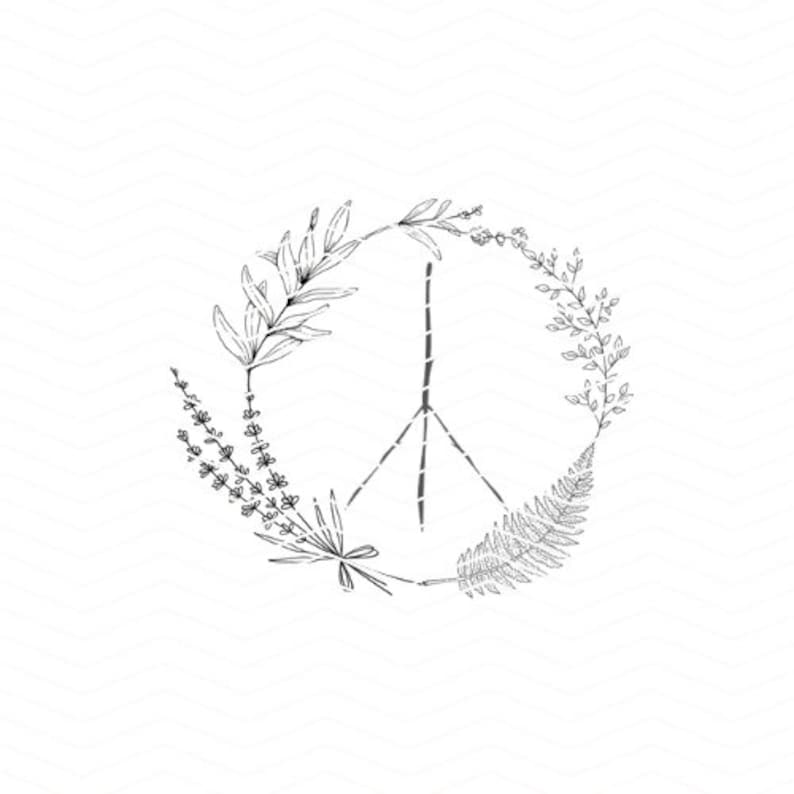 Floral Peace Sign Logo - Etsy