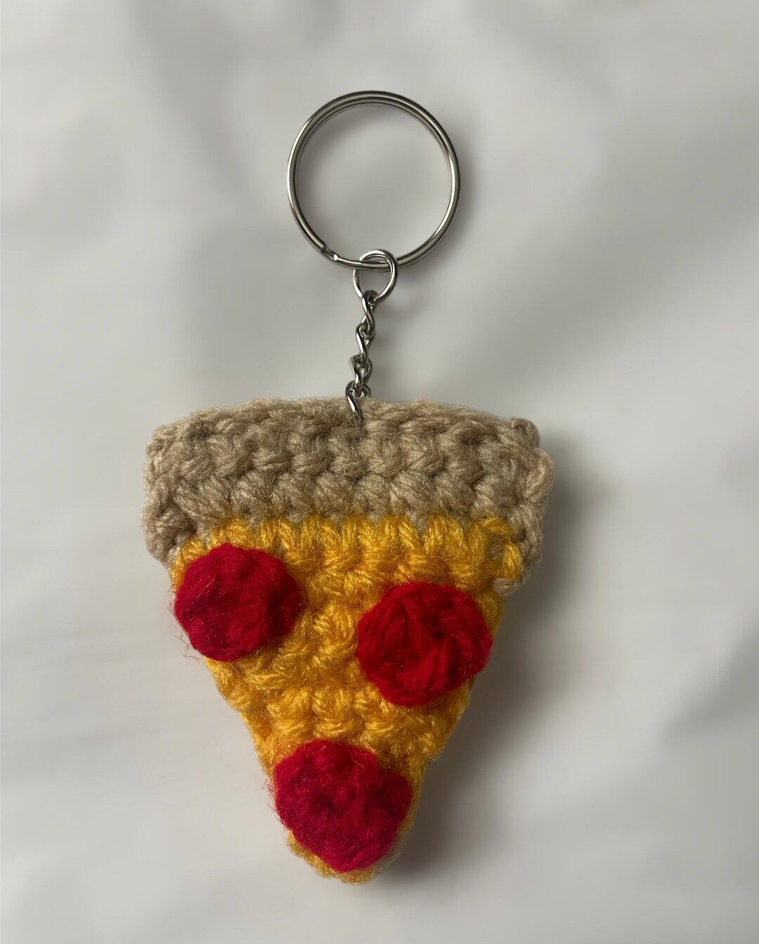 Crochet Pizza Keychain - Etsy