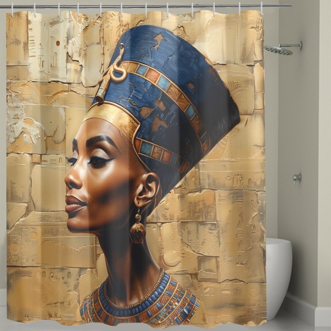 Nefertiti Shower Curtain - Kemetian Egyptian Queen Home Decor , Ancient ...