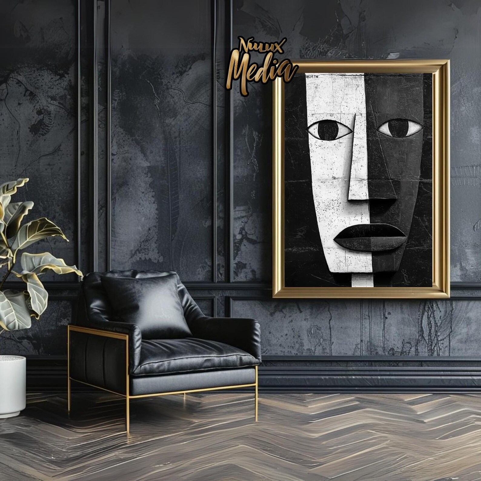 Abstract African Art, Black White Digital Printable Art, Contemporary ...