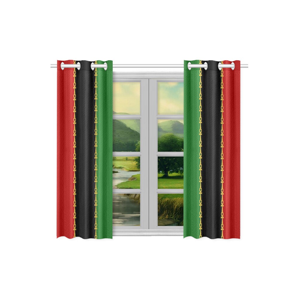 RBG Pan African Kitchen Window Curtian Set - Egyptian Bed and Bath ...