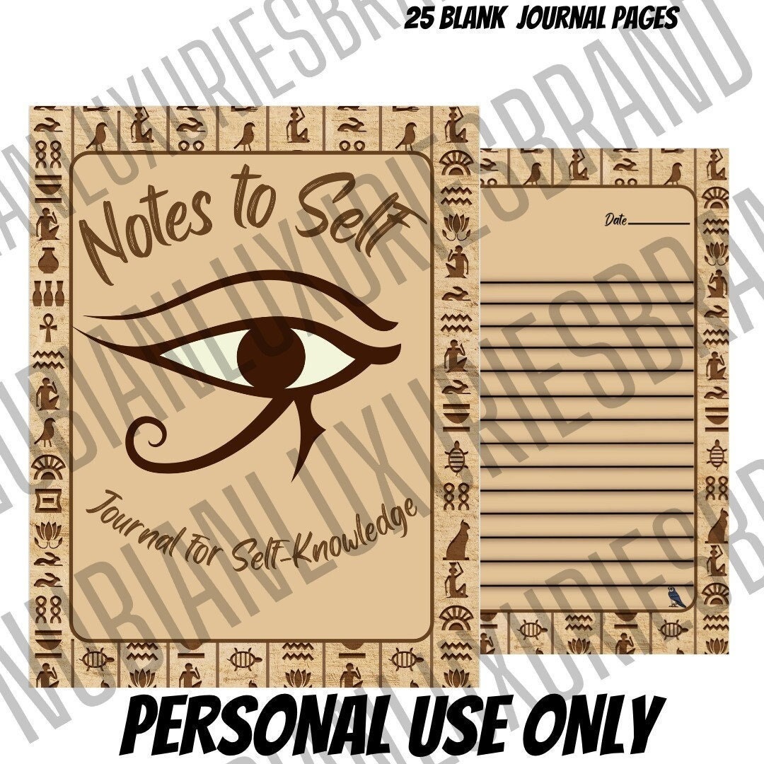 Egyptian Hieroglyphic 25 Page Digital Journal - Blank Note Pages ...