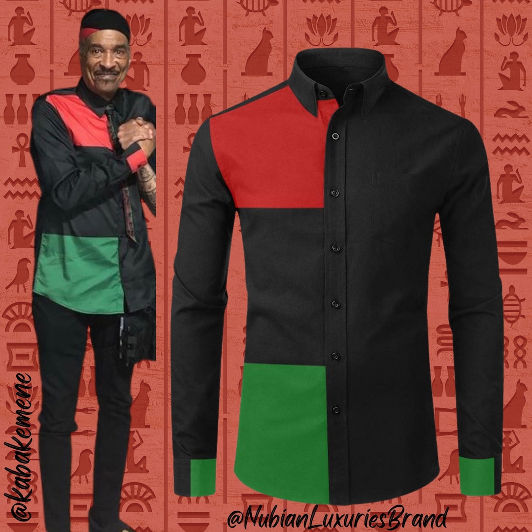 Pan-african Clothing // RBG Casual or Dress Shirt // Long Sleeve Shirt ...